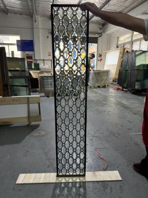 Decorative beveled glass for wood doors  wiht black caming