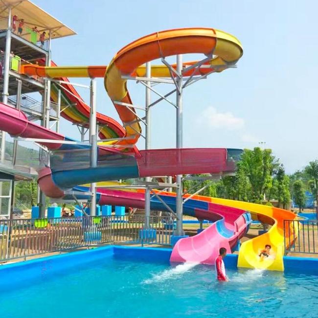 China Factory Fiberglass Water Park Slide Rides Customized Products