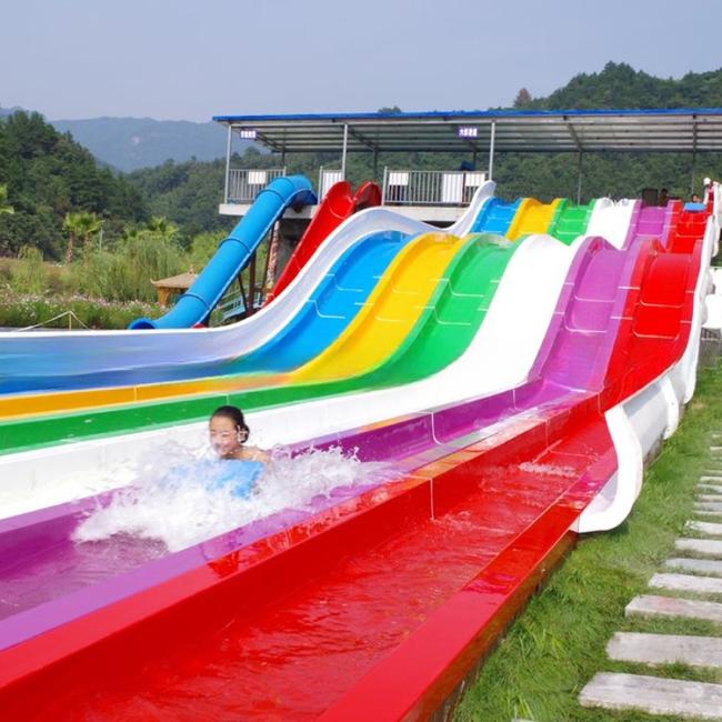 Attractive Water Theme Park Equipment Adult Rainbow Racing Slide