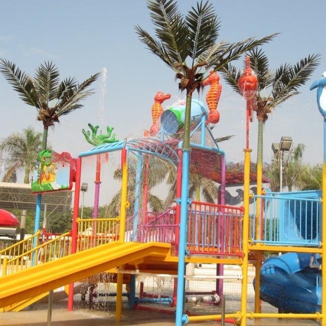 Fiberglass Kids Water Park House with Open Straight Water Slide