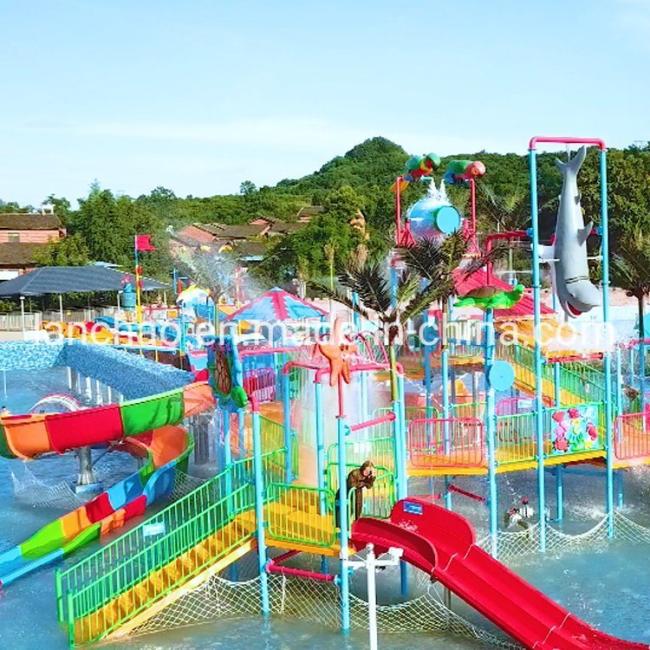 Aqua Park Equipment Fiberglass Water House with Kids Slide