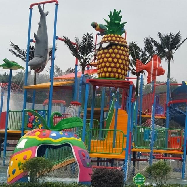 Aqua Park Equipment Fiberglass Water House with Kids Slide