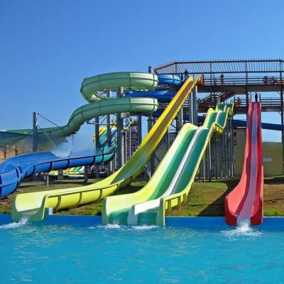 China Swimming Pool Fiberglass Colorful Water Park Slide For Adult for sale