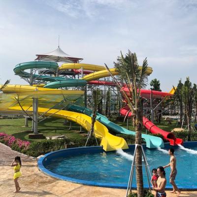 China Large Scale Open And Closed Water Slide 95m Length Fade Resistant for sale
