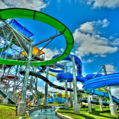 China Zwembad Waterpark Speelapparatuur Vermaakpark Glijbaan Glasvezel Glijbaan for sale