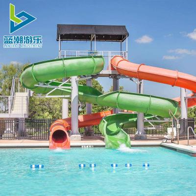 China Speelparkapparatuur Glasvezel Plastic glijbaan Outdoor speeltuin Water glijbaan for sale