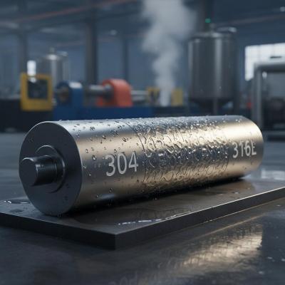 China Corrosion Resistant 304/316L Stainless Steel Embossing Roller Optimized for Wet Environment Leather Processing for sale