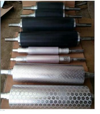 China Manual Embossing Roller 600-1600mm Laser Engraved HV1100/HRC62 for sale