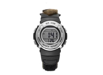 China Unique Children LCD Digital Watches With Camouflage Fabric Strap for sale