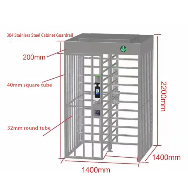 Quality Single Door Full Height Turnstile Gate RFID Entry For Construction Entrances for sale