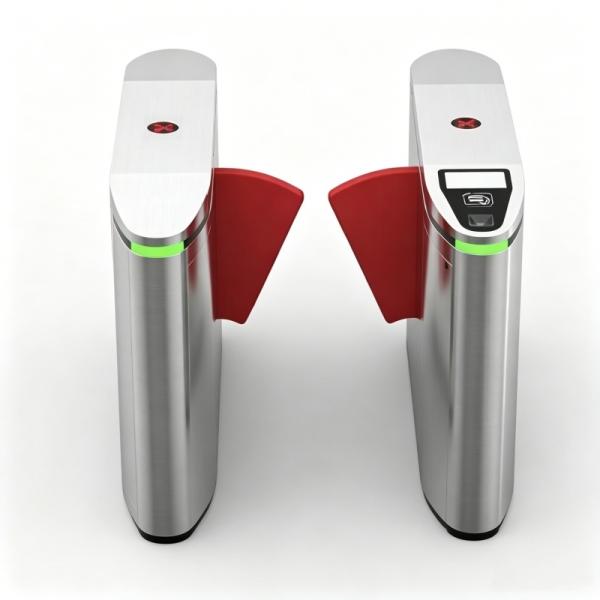 Quality Semi Automatic / Full Automatic Flap Turnstile Gate Fast Passing Floor Mounted for sale