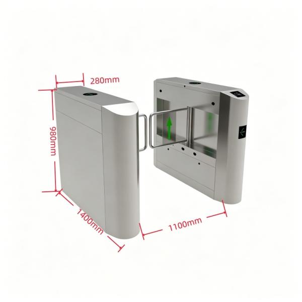 Quality Arc Rounded Swing Turnstile Quiet Operation Office Building Turnstiles IP54 for sale