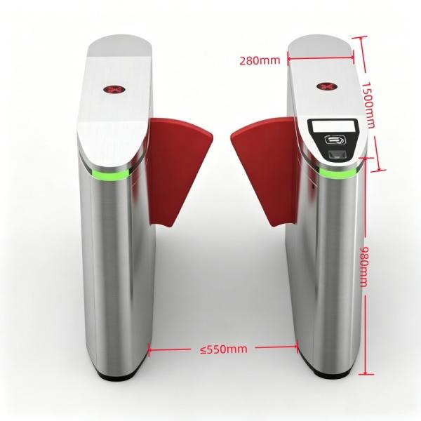 Quality Semi Automatic / Full Automatic Flap Turnstile Gate Fast Passing Floor Mounted for sale