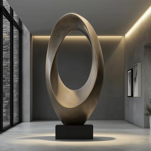Quality Large Indoor Circular Cast Bronze Sculpture Customized For Modern Lobby for sale