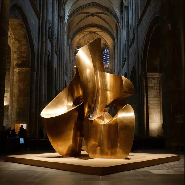 Quality Curved Custom Bronze Sculpture Abstract Brass Sculpture For Indoor Decoration for sale