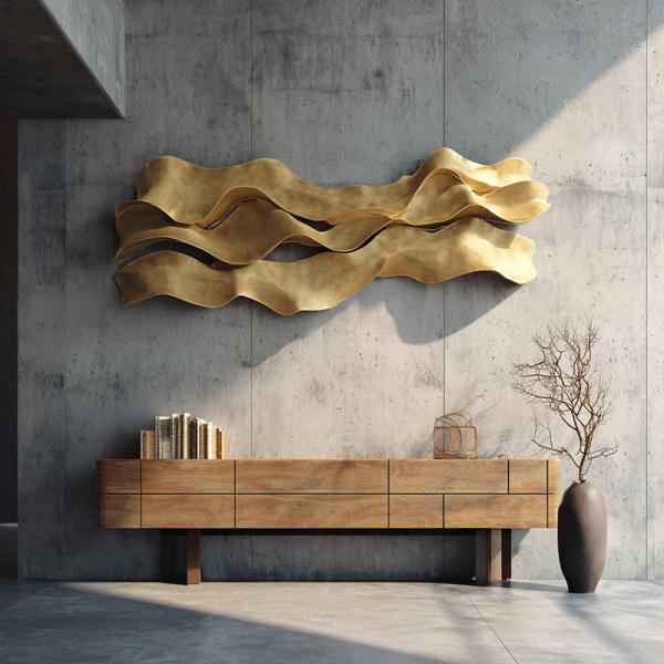 Quality Antique Finish Bronze Relief Modern Abstract Brass Wall Sculpture For Home Decoration for sale