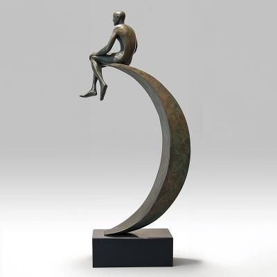 China Table Top Lunar Seated Figure Sculpture Art For Indoor Decoration for sale