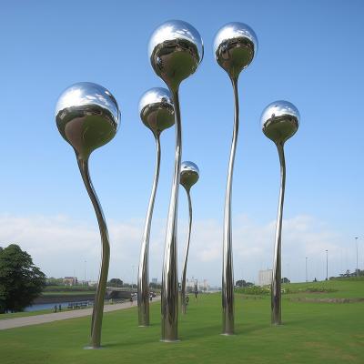 China Stainless Steel Abstract Sphere Garden Sculpture , Urban Art Sculpture For Park Decoration for sale