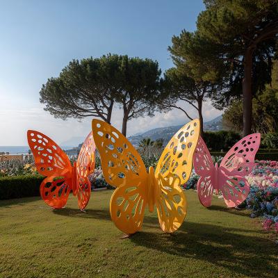 China Custom Colorful Metal Butterfly Sculpture For Hotels / Public Parks for sale