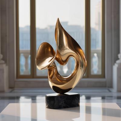 China Gold Electroplated Hotel Sculpture Stainless Steel For Lobby Decoration for sale