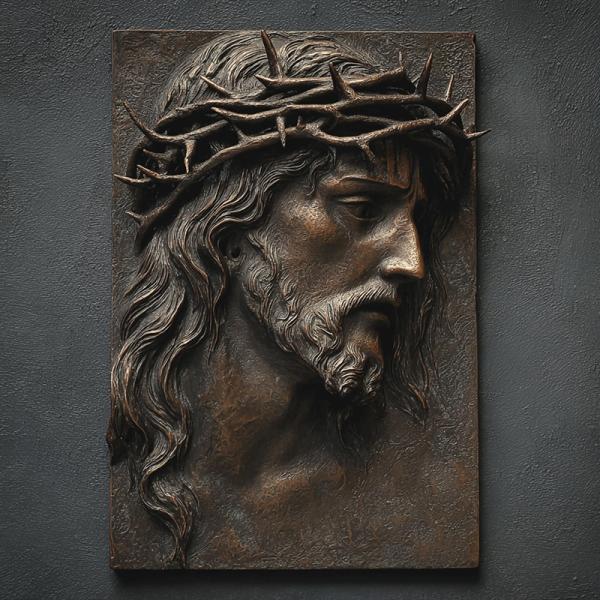 Quality Jesus Christ Bronze Relief Sculpture Wall Art For Showroom Exhibition for sale