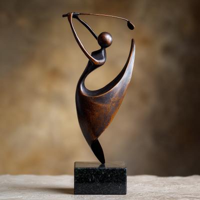 China Elegant Female Golf Sporting Figure Sculpture Art Statue for Garden Home Hotel Decor for sale