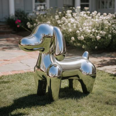 China Cartoon Dog Indoor Metal Sculptures Art Statue For Living Room And Office for sale