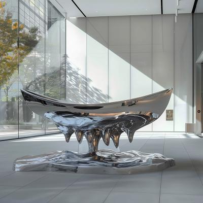 China Abstract Stainless Steel Sculpture for Hotel Lobby Modern Art Decor Display for sale