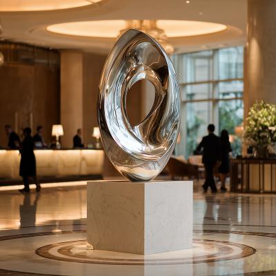 China Abstract Stainless Steel Sculpture Modern Art Statue for Home and Hotel Decor for sale