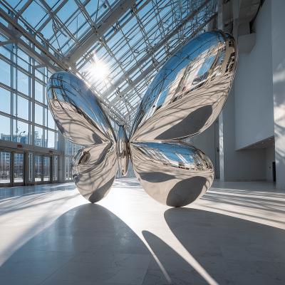 China Large Contemporary Butterfly Garden Sculpture Modern Outdoor Decorative Art for sale