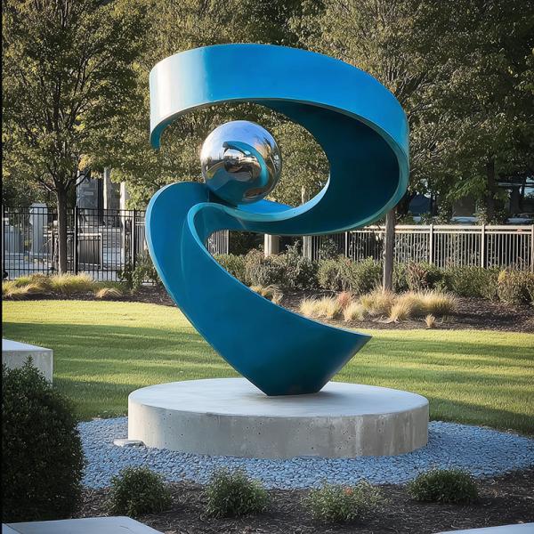 Quality Modern Outdoor Painted Metal Sculpture For Garden and Patio Art Decor for sale