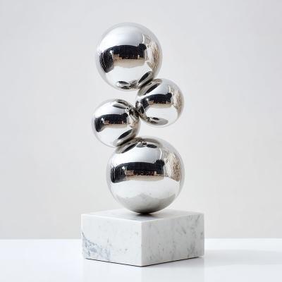 China Chrome Spheres Stainless Steel Sculpture Modern Artistic Display for Homes for sale
