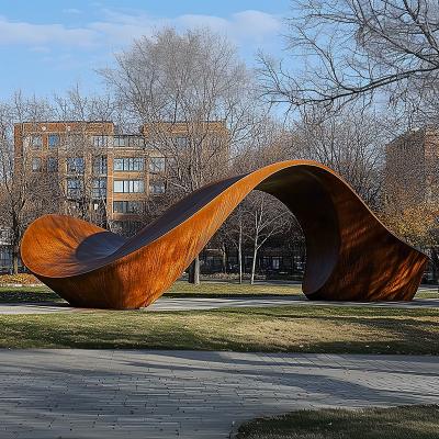 China Modern Abstract Corten Steel Sculpture Artistic Outdoor Decor for Park and Plaza for sale