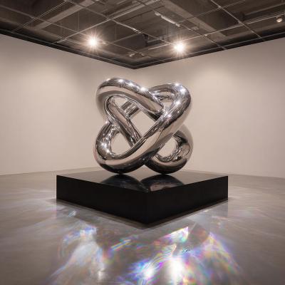 China Stainless Steel Intertwining Knot Sculpture Contemporary Public Art Installation for sale