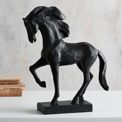 China Handcrafted Black Horse Sculpture Artistic Table Decor for Luxury Spaces for sale