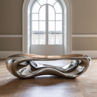 China Mirror Polished Stainless Steel Abstract Table Sculpture for Modern Decor for sale
