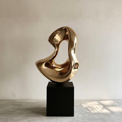 China Minimalist Modern Abstract Gold Sculpture for Luxury Interior Decor for sale