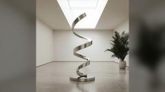 Abstract Brushed Stainless Steel Sculpture for Outdoor Public Art