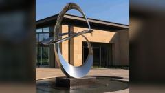 Custom Abstract Stainless Steel Sculpture for Outdoor Water Pool Art