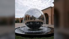 Custom Mirror Polished Sphere Fountain Stainless Steel Sculpture Landscape