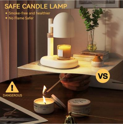 China Retro Candle LED Sensor Lights Table Lamp Electric Incense Burner Cream Color for sale