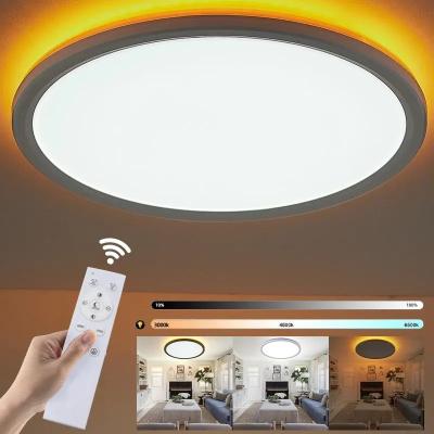 China 24W Ultra Thin LED Round Ceiling Light Remote Control Flush Mount For Living Room for sale