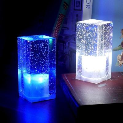 China Creative Crystal Modern Cordless Portable LED Night Light Table Lamp Rechargeable for sale
