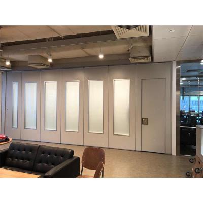 China Sliding Acoustic Partition Wall System 68mm 89mm 105mm Thickness With Glass Finish for sale