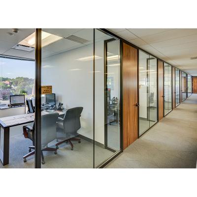 China Folding Interior Glass Office Partitions , Meeting Room Glass Partition With Door for sale