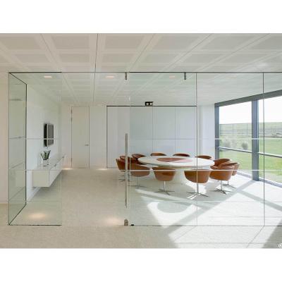China Restaurant Acoustic Glass Partition Wall Single Glazed Conference Room Glass Walls for sale