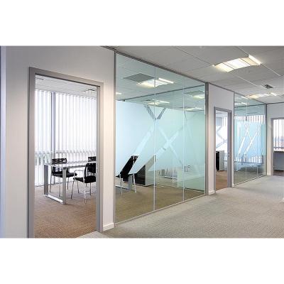 China Sound Proof Glass Partition Wall , Frameless Glass Office Walls 108mm 90mm Thickness for sale