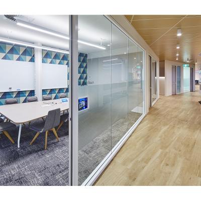 China Conference Center Office Glass Partition Wall Single Glazed For Aluminum Frame for sale