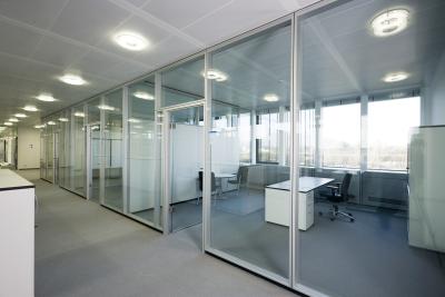 China Soundproof Office Glass Partition Wall Aluminium Frame With Panoramic for sale