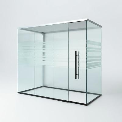 China Insulated Double Glass Custom Frameless Office Glass Partition Installation for sale